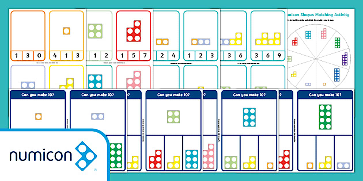 Numicon Shapes 0-10 Matching Peg Activity Pack - Twinkl